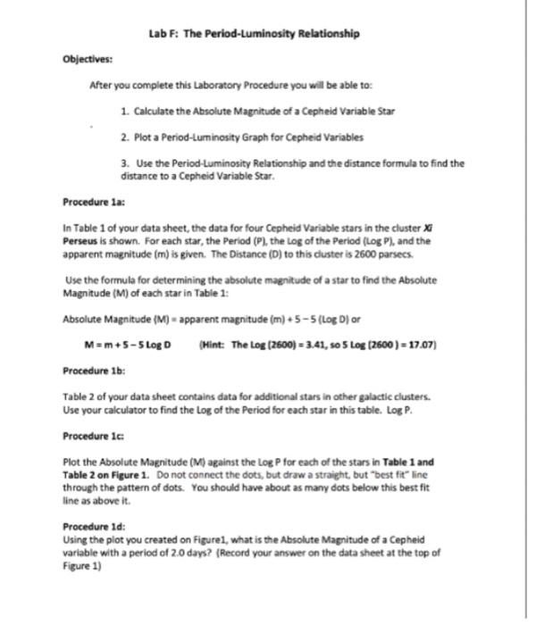 ASTRONOMY 105 Observational Astronomy Lab F | Chegg.com
