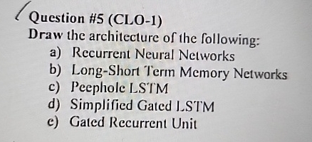 Solved Question #5 (CLO-1)Draw the architecture of the | Chegg.com