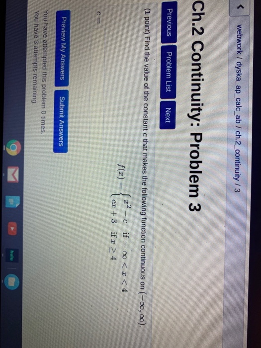 Solved webwork / dyska_ap_calc_ab / ch.2_continuity / 3 Ch.2 | Chegg.com