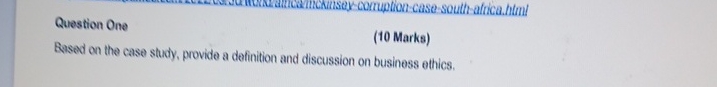 Solved Question One(10 ﻿Marks)Eased on the case study, | Chegg.com