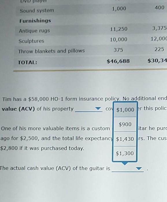 Solved 6. Calculating actual cash value Actual Cash Value | Chegg.com