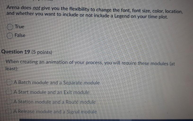 Solved Arena does not give you the flexibility to change the | Chegg.com