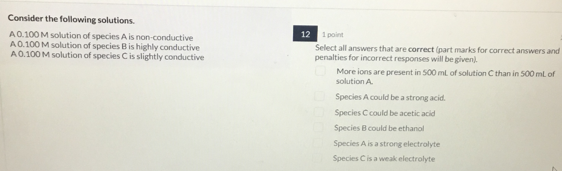 Solved Consider the following solutions.A 0.100M ﻿solution | Chegg.com