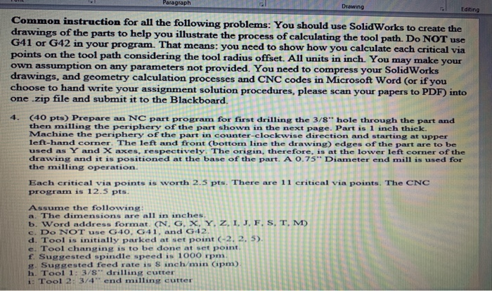 Paragraph Drawing Editing Common instruction for all | Chegg.com