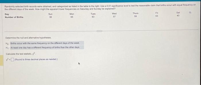 Solved Randomly selected birth records were obtained, and | Chegg.com