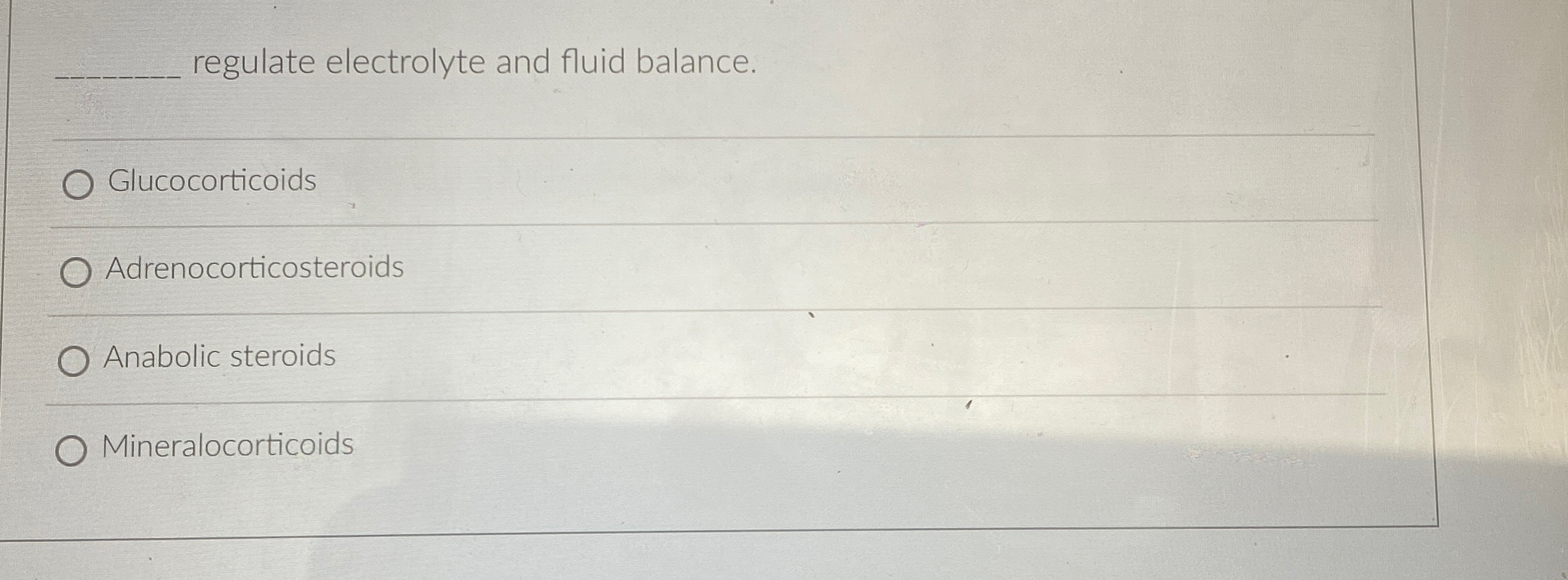 Solved regulate electrolyte and fluid | Chegg.com