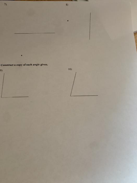Solved questions 7& construct a line segment perpendicular | Chegg.com