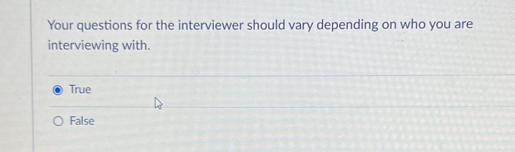 Solved Your questions for the interviewer should vary | Chegg.com