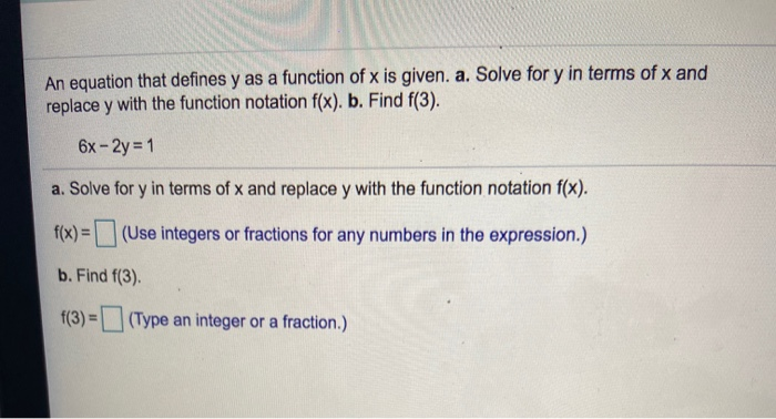 Solved An equation that defines y as a function of x is | Chegg.com