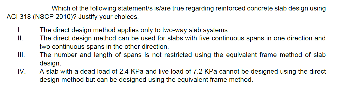 Solved Which of the following statement/s is/are true | Chegg.com