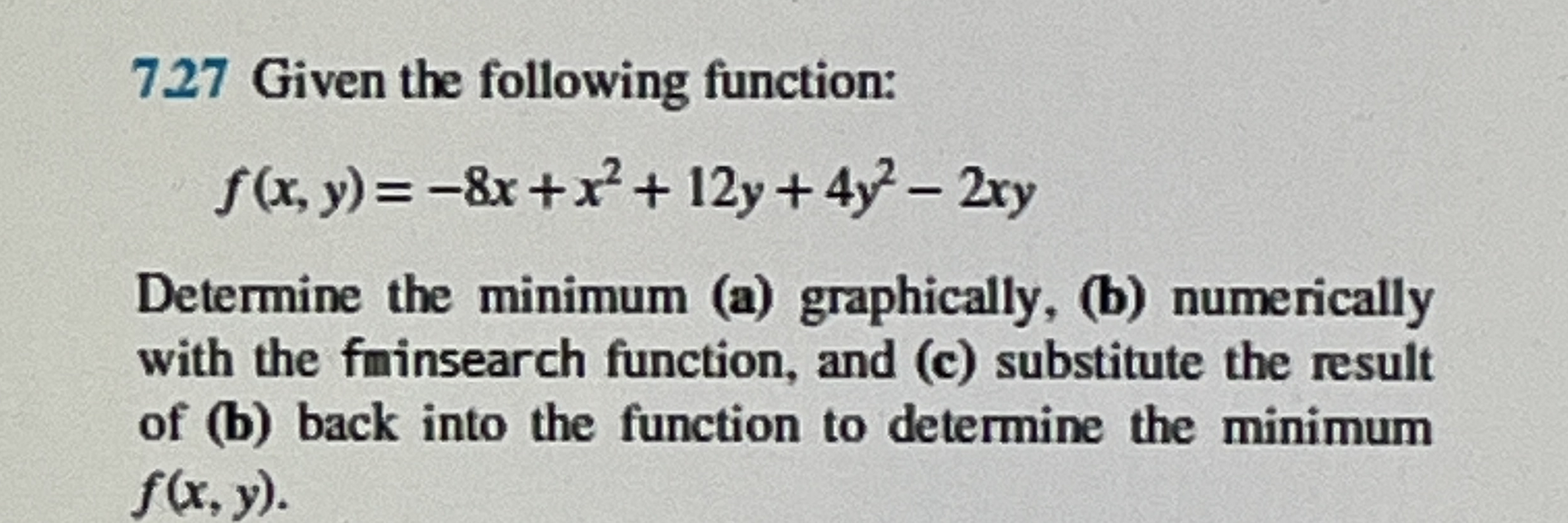 Solved 7.27 ﻿Given the following | Chegg.com