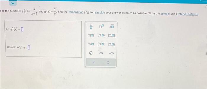 Solved Or The Functions F X X 2x And G X X5 Find The