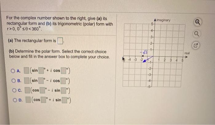 Solved For the complex number shown to the right, give (a) | Chegg.com