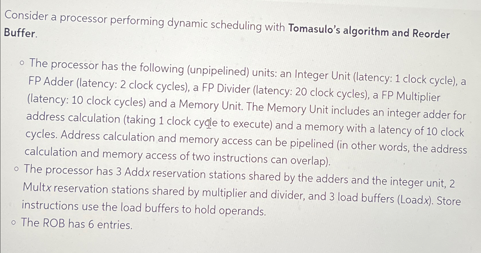 Solved Consider a processor performing dynamic scheduling | Chegg.com