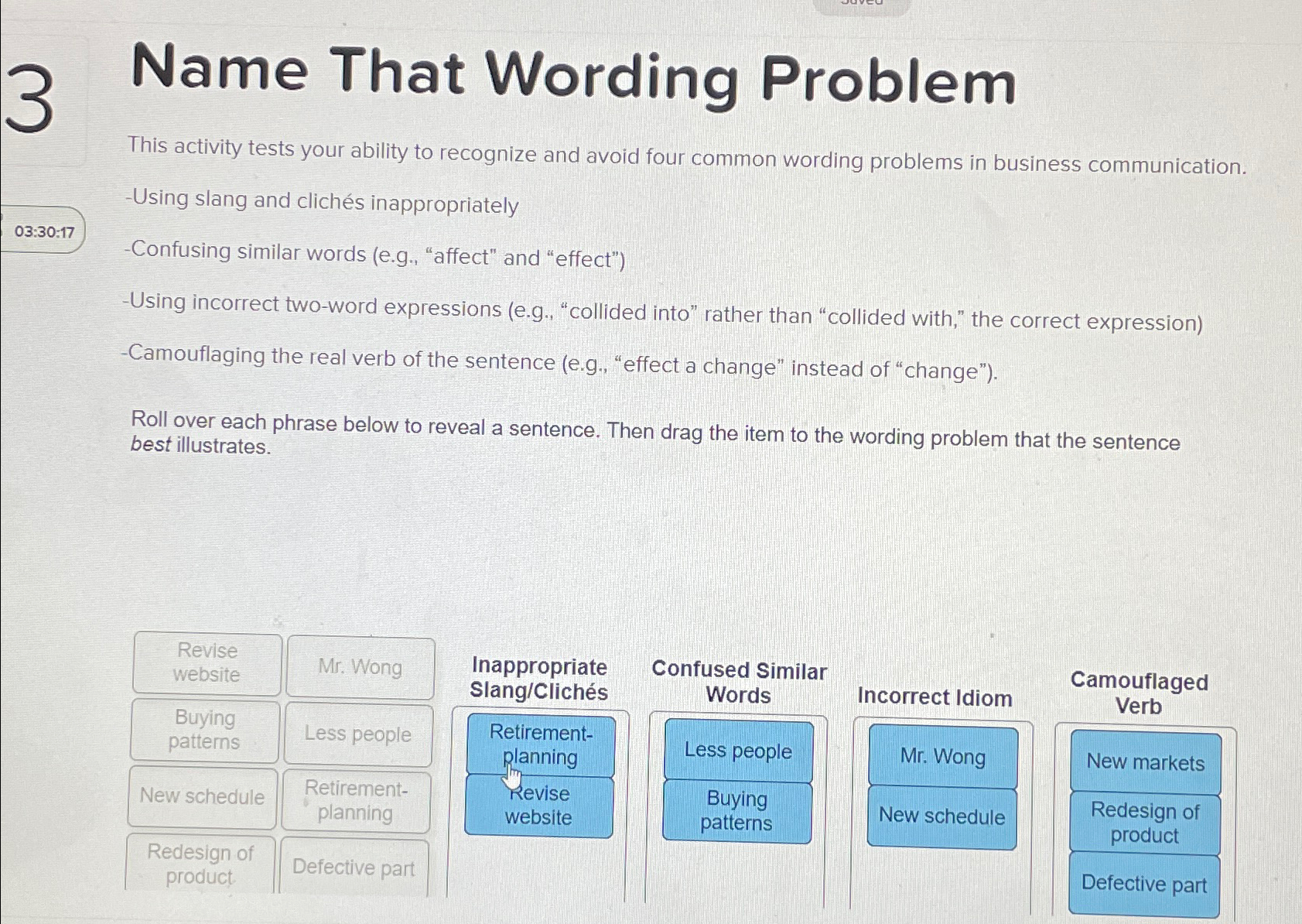 Solved Name That Wording ProblemThis activity tests your | Chegg.com