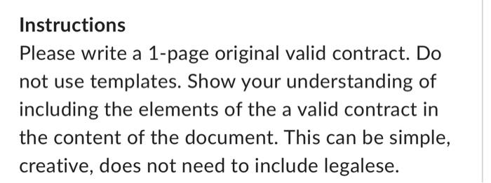 Solved Start with the "How to Write a Contract" document. | Chegg.com