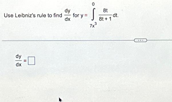 Solved Use Leibniz's rule to find dydx ﻿for | Chegg.com