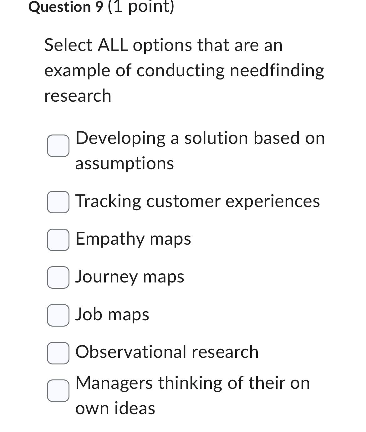 Solved Question 9 (1 ﻿point)Select ALL options that are an | Chegg.com