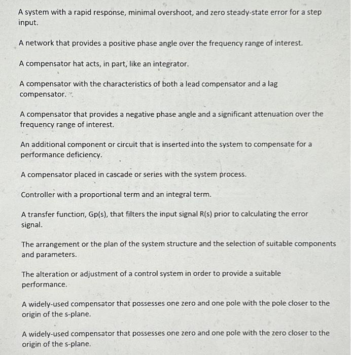 Solved In the following Word Match problems, match the term | Chegg.com