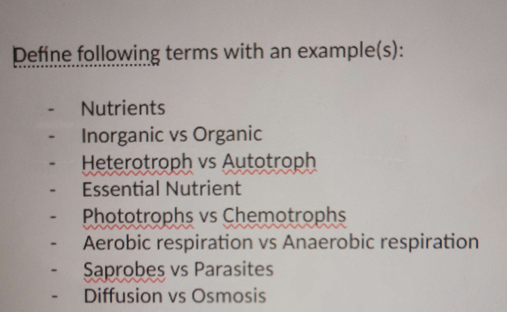 Define following terms with an | Chegg.com Define following terms with an | Chegg.com
