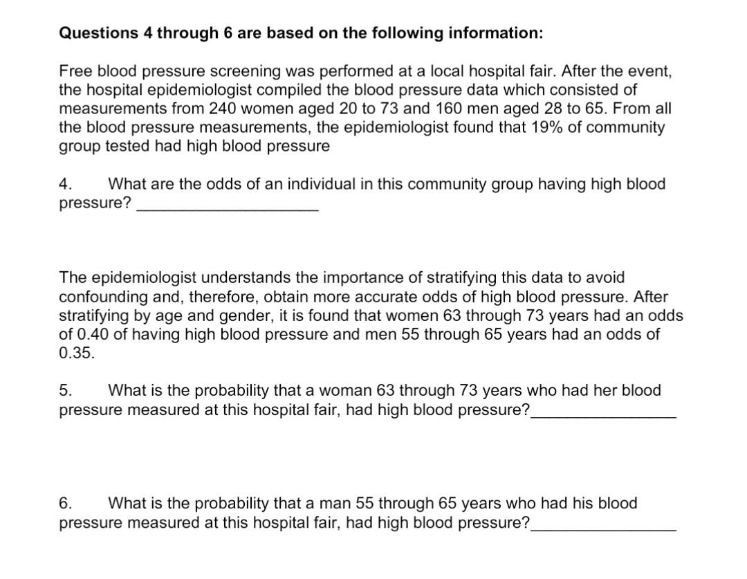 Solved Questions 4 through 6 are based on the following | Chegg.com