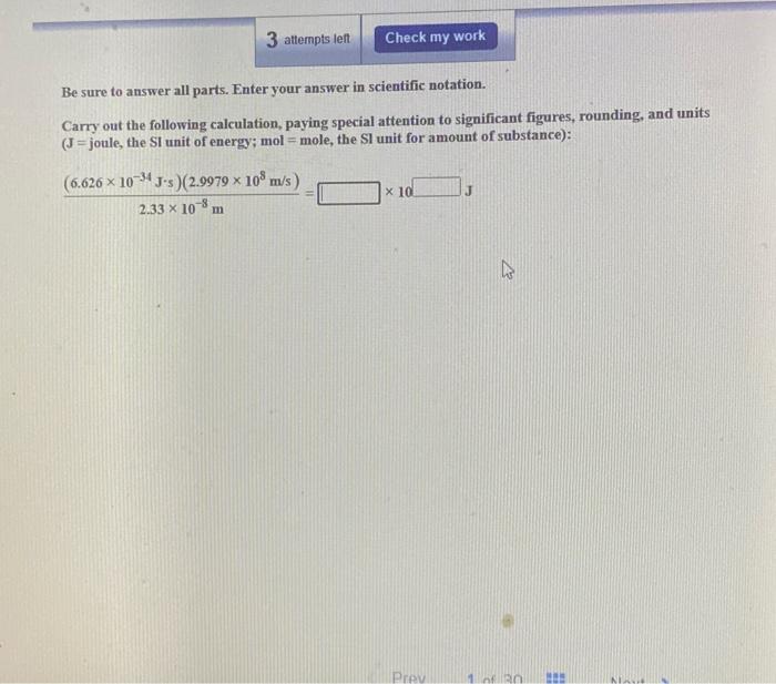 Solved 3 attempts left Check my work Be sure to answer all | Chegg.com