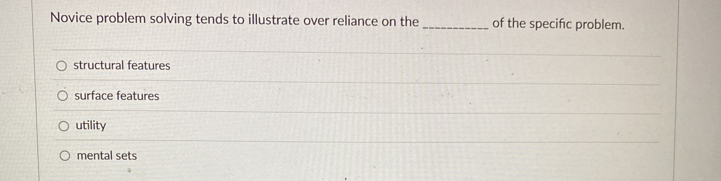 Solved Novice problem solving tends to illustrate over | Chegg.com