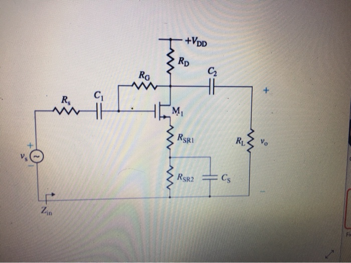 Figure 1 Q2: Design a common-source NMOS amplifier as | Chegg.com
