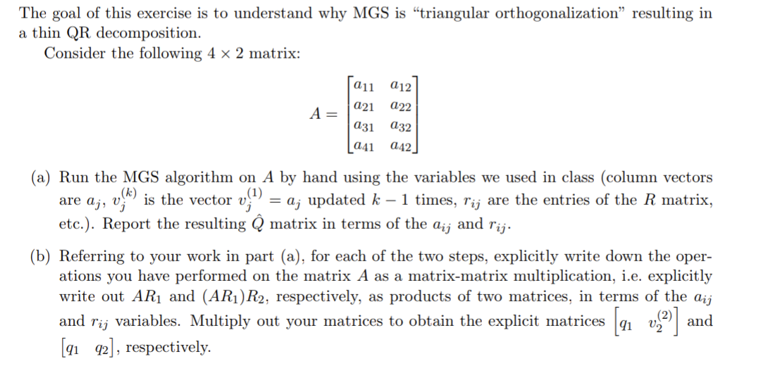 Solved The goal of this exercise is to understand why MGS is | Chegg.com
