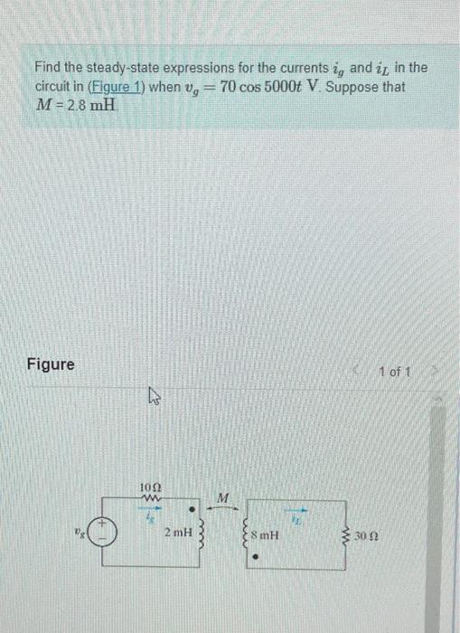 Solved Find the steady-state expressions for the currents ig | Chegg.com