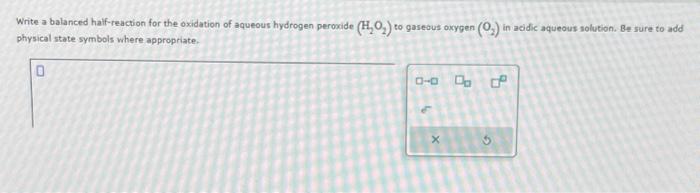 Solved Write a balanced half-reaction for the oxidation of | Chegg.com