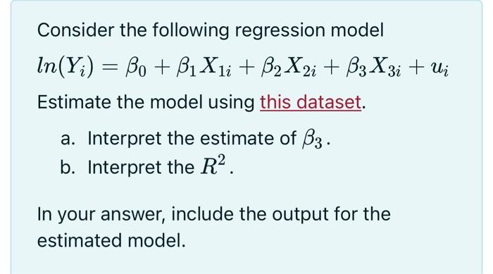 Solved Consider the following regression model | Chegg.com