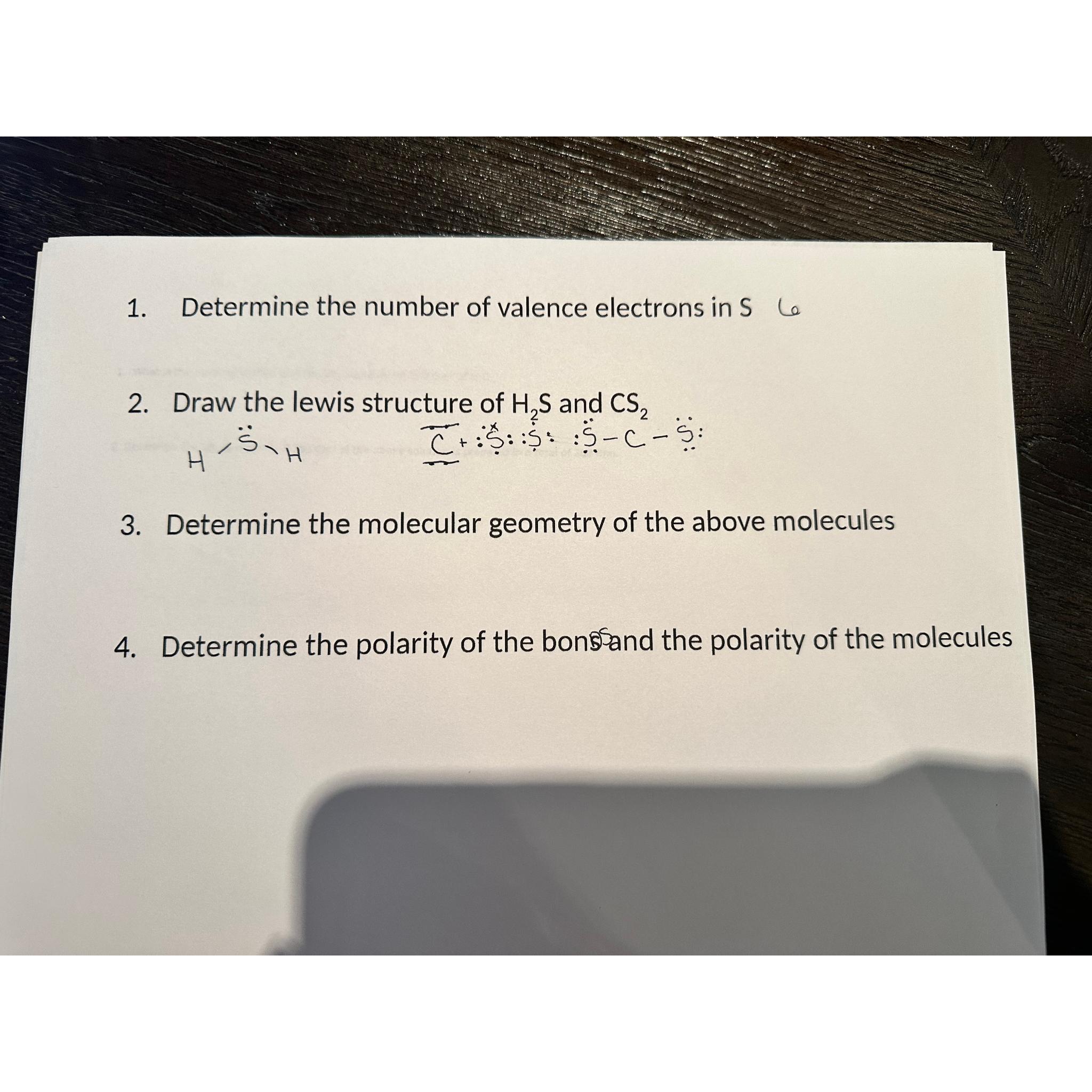 Solved Determine the number of valence electrons in S6Draw | Chegg.com