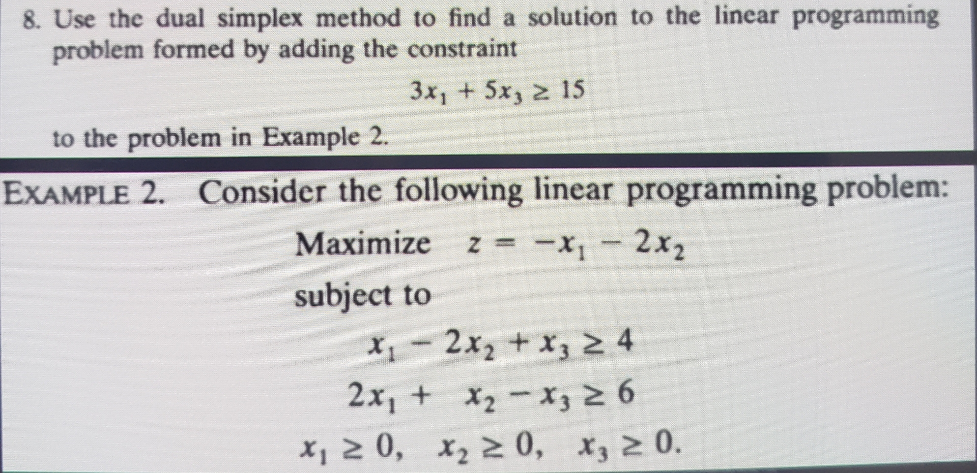 Solved Use the dual simplex method to find a solution to the | Chegg.com