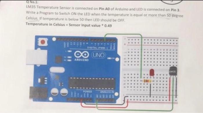 Solved Q No.1 LM35 Temperature Sensor is connected on Pin AD | Chegg.com Solved Q No.1 LM35 Temperature Sensor is connected on Pin AD | Chegg.com