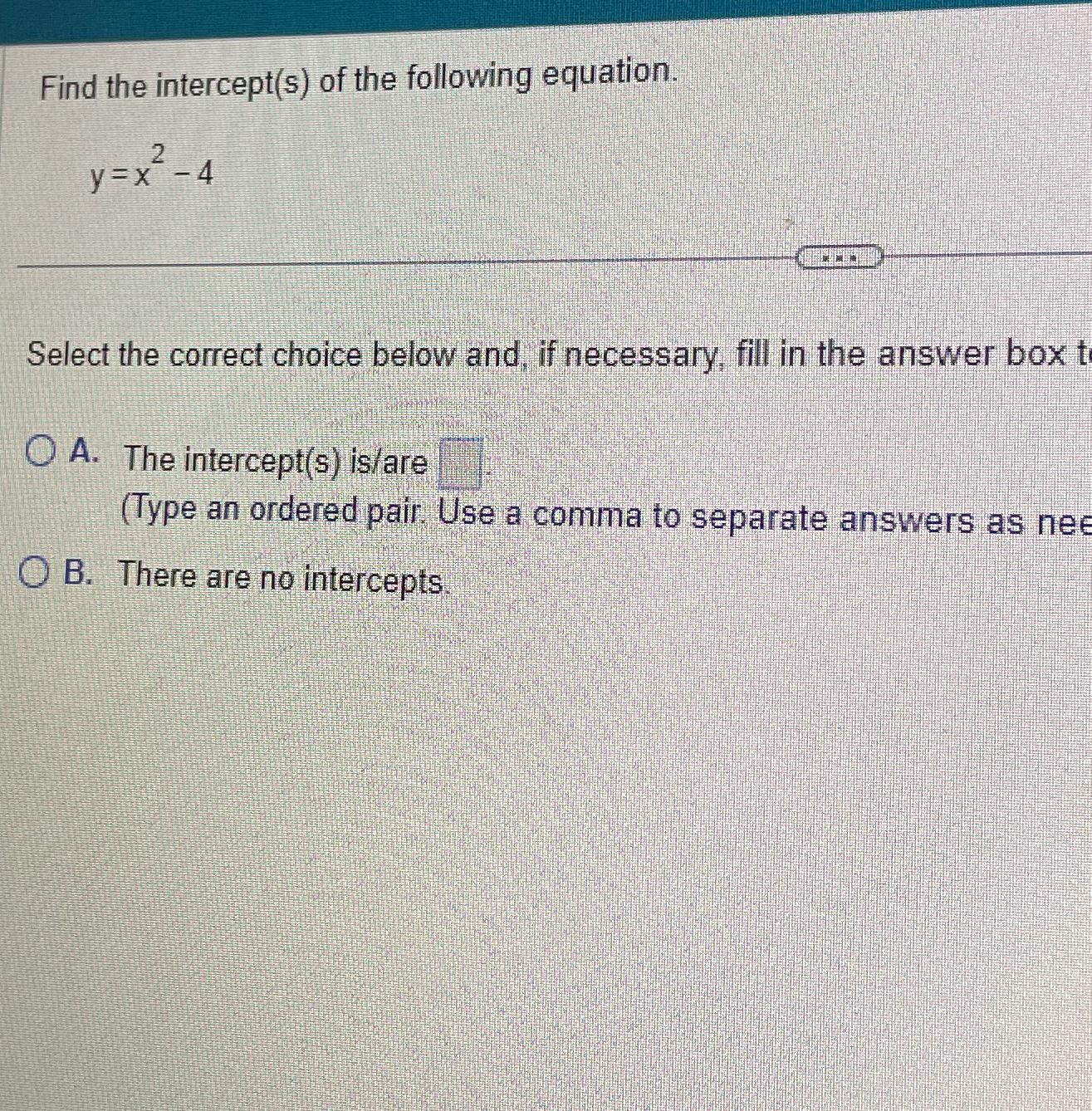 Solved Find the intercept(s) ﻿of the following | Chegg.com