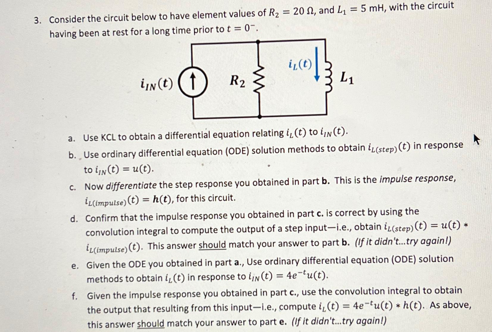 Solved Consider the circuit below to have element values of | Chegg.com