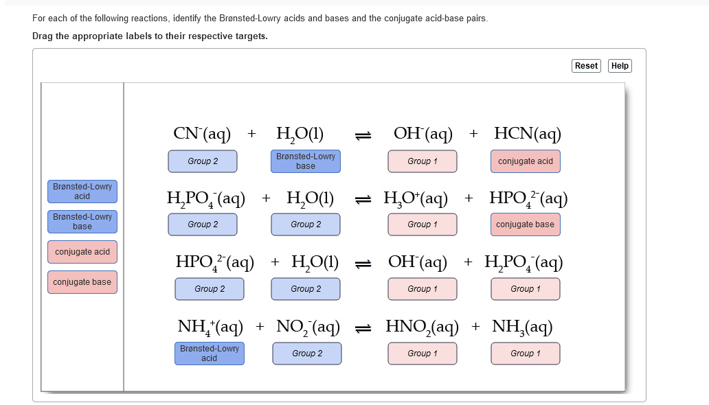 Solved For each of the following reactions, identify the | Chegg.com