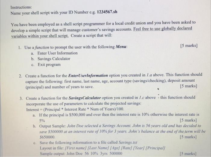 You have been employed as a shell script programmer | Chegg.com