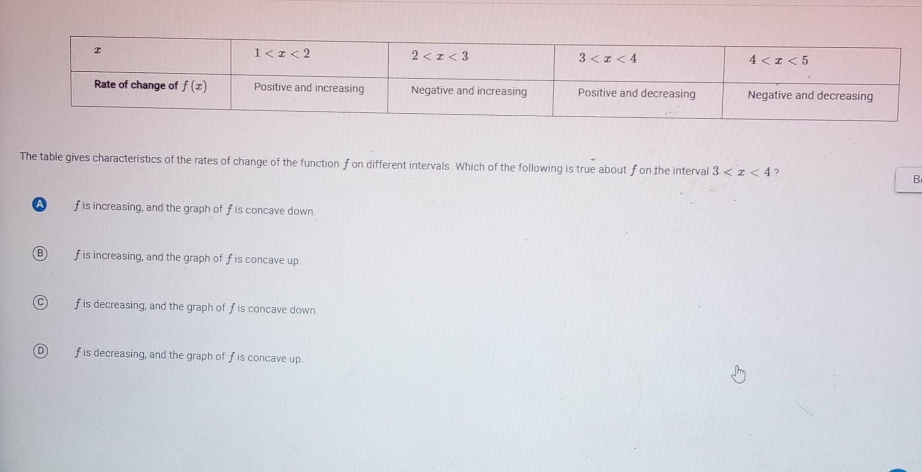 Solved The table gives characteristics of the rates of | Chegg.com