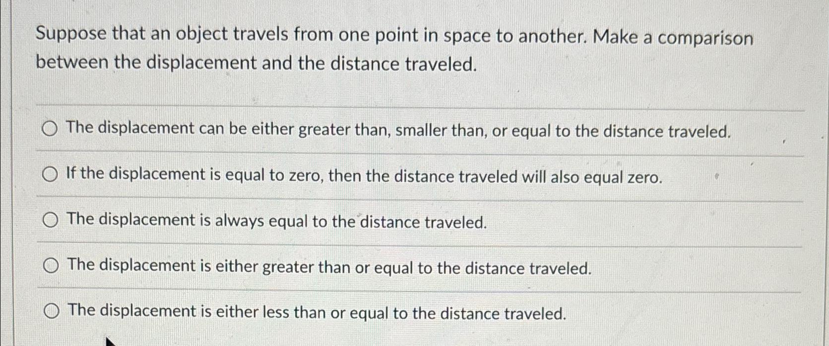 Solved Suppose that an object travels from one point in | Chegg.com
