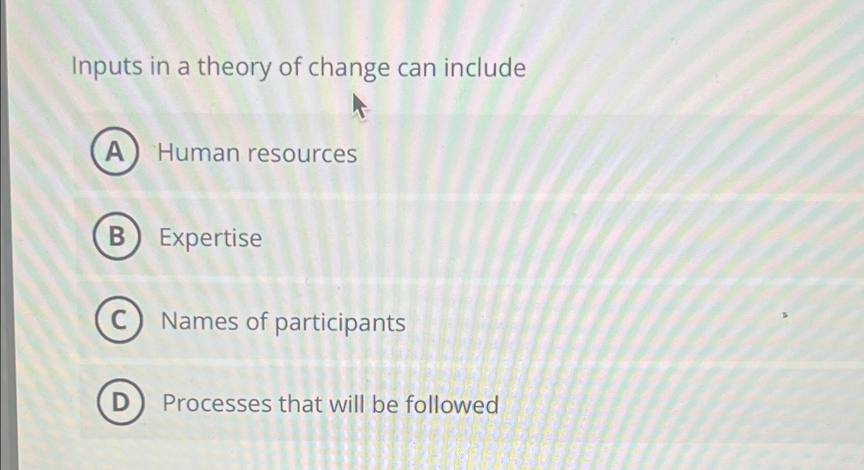 Solved Inputs in a theory of change can includeHuman | Chegg.com