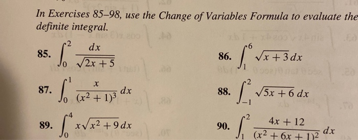 Solved In Exercises 85-98, use the Change of Variables | Chegg.com