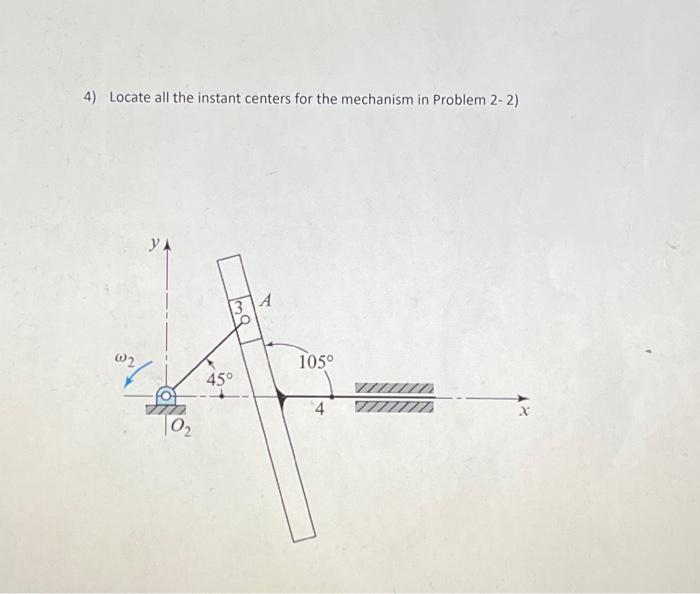 Solved 4) Locate all the instant centers for the mechanism | Chegg.com