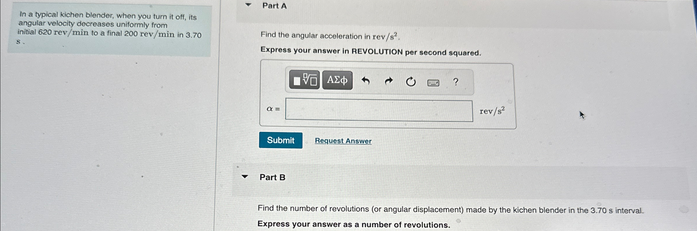 Solved In a typical kichen blender, when you turn it off, | Chegg.com
