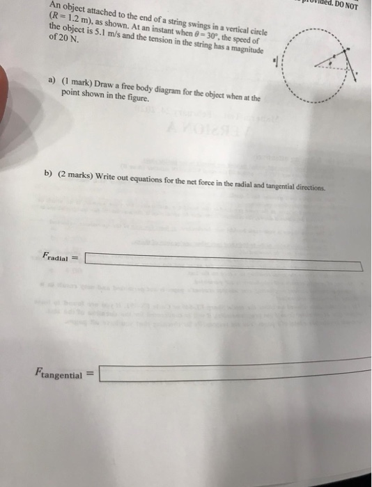 Solved NUT An object attached to the end of a string swings | Chegg.com