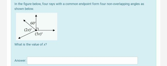 Solved In the figure below, four rays with a common endpoint | Chegg.com