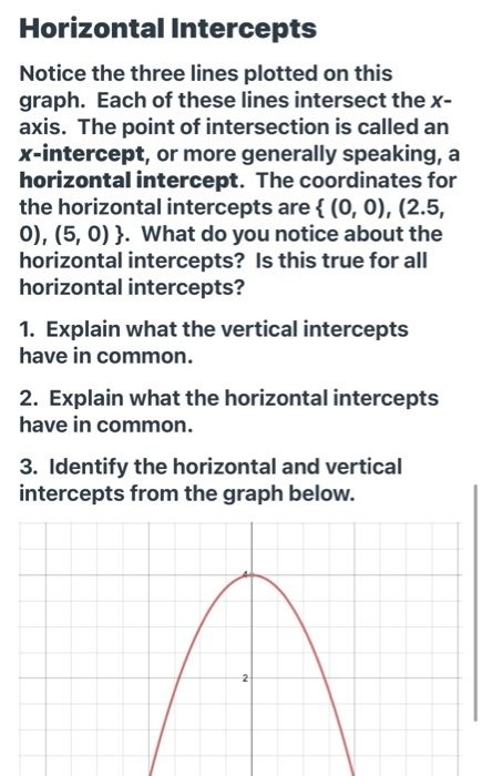 Solved Vertical Intercepts Notice the three lines plotted on | Chegg.com