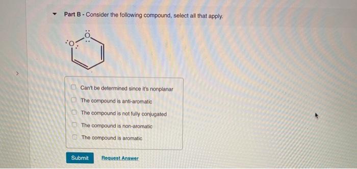 Solved Part A. Consider the following compound, select all | Chegg.com