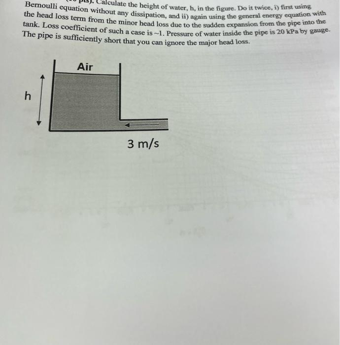 Solved Calculate the height of water, h, in the figure. Do | Chegg.com